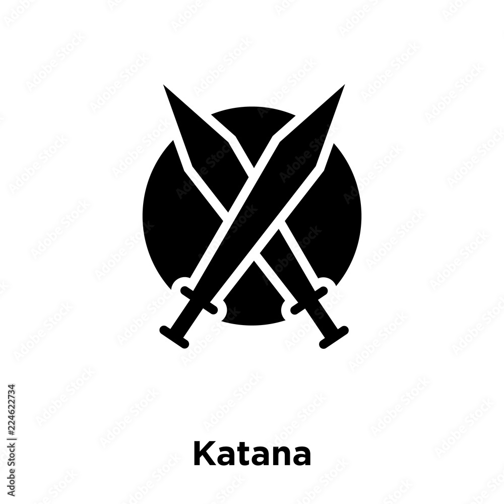 katana icon vector isolated on white background, logo concept of katana ...