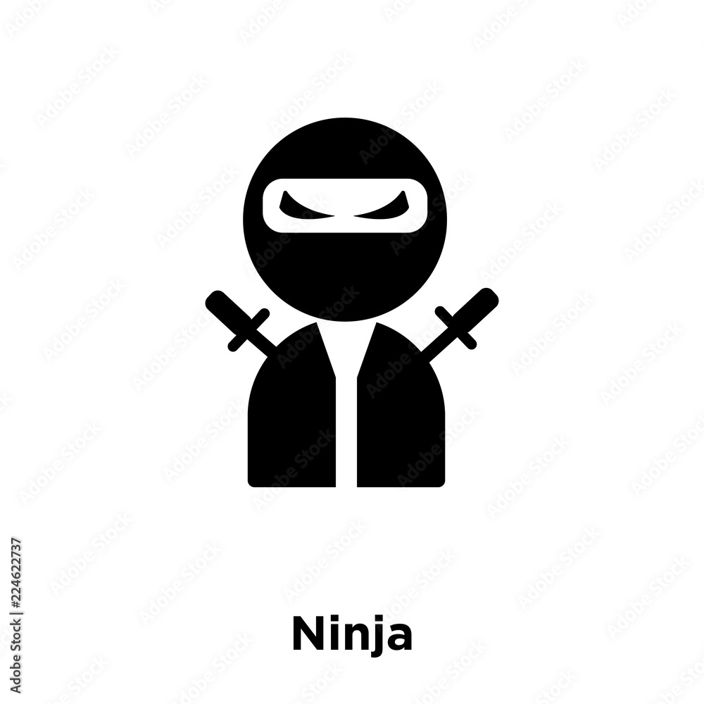 ninja icon vector isolated on white background, logo concept of ninja ...