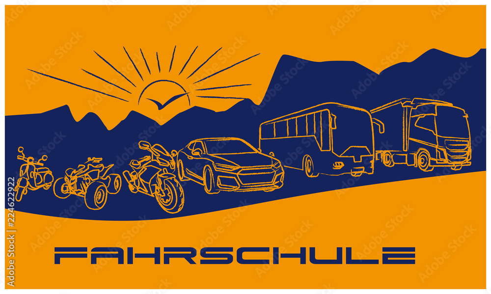 Fahrschule Logo Symbol Driving School Stock-Vektorgrafik | Adobe Stock