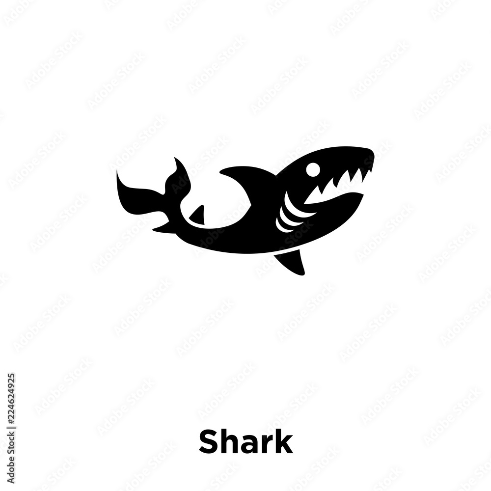 shark icon vector isolated on white background, logo concept of shark ...