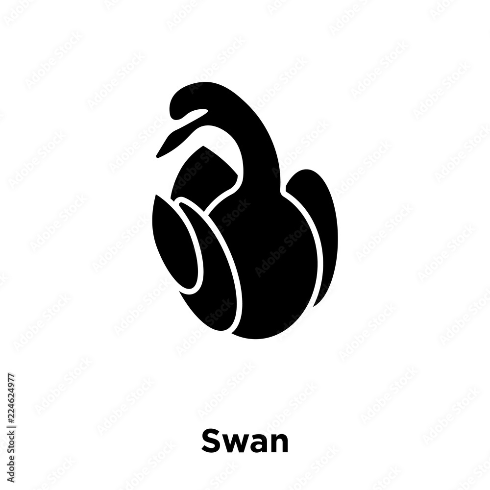 swan icon vector isolated on white background, logo concept of swan ...