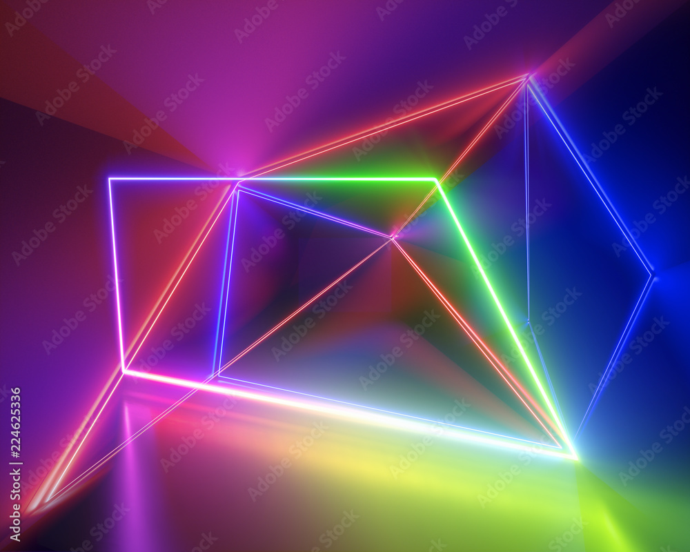 Neon Rainbow Backgrounds 3d