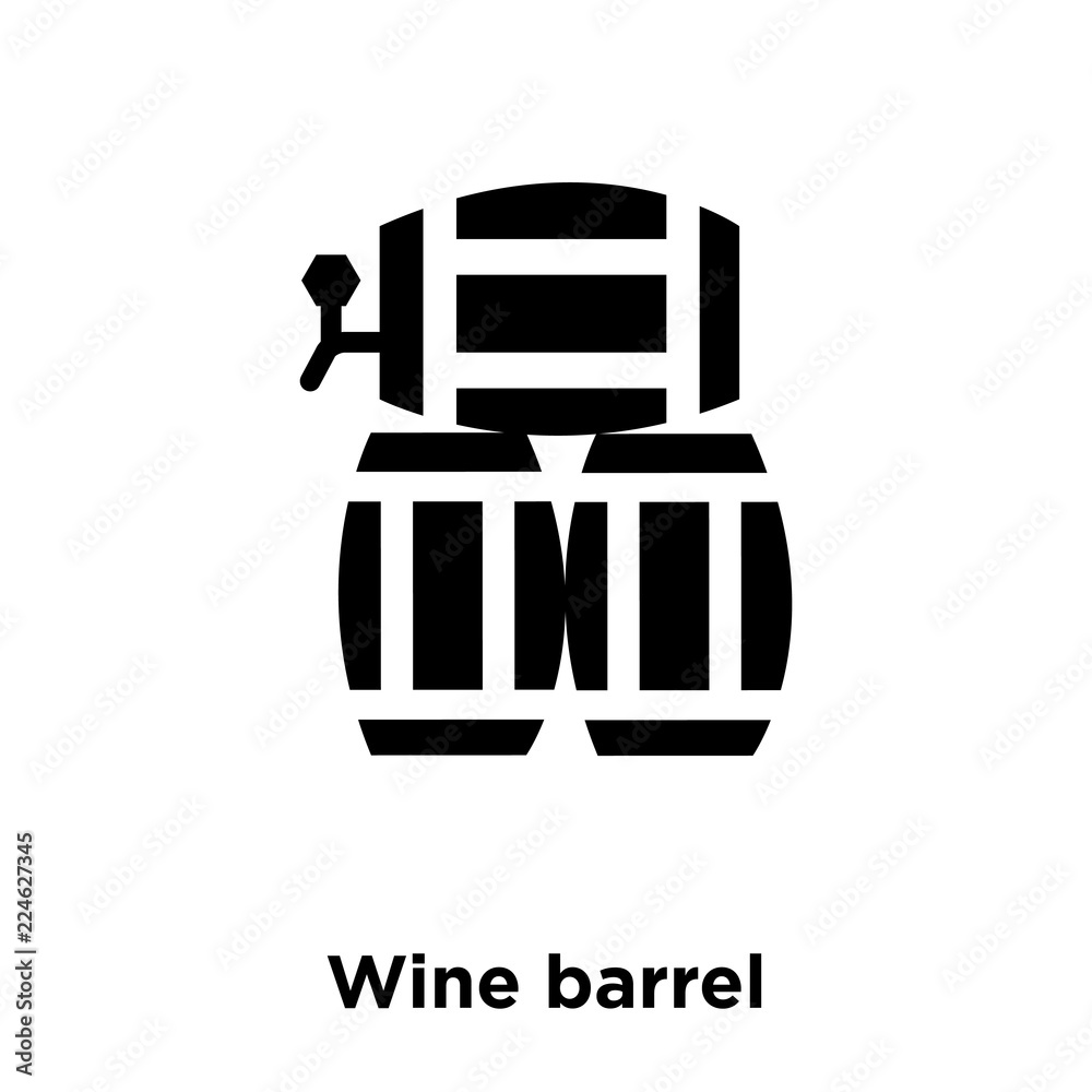 wine barrel icon vector isolated on white background, logo concept of ...