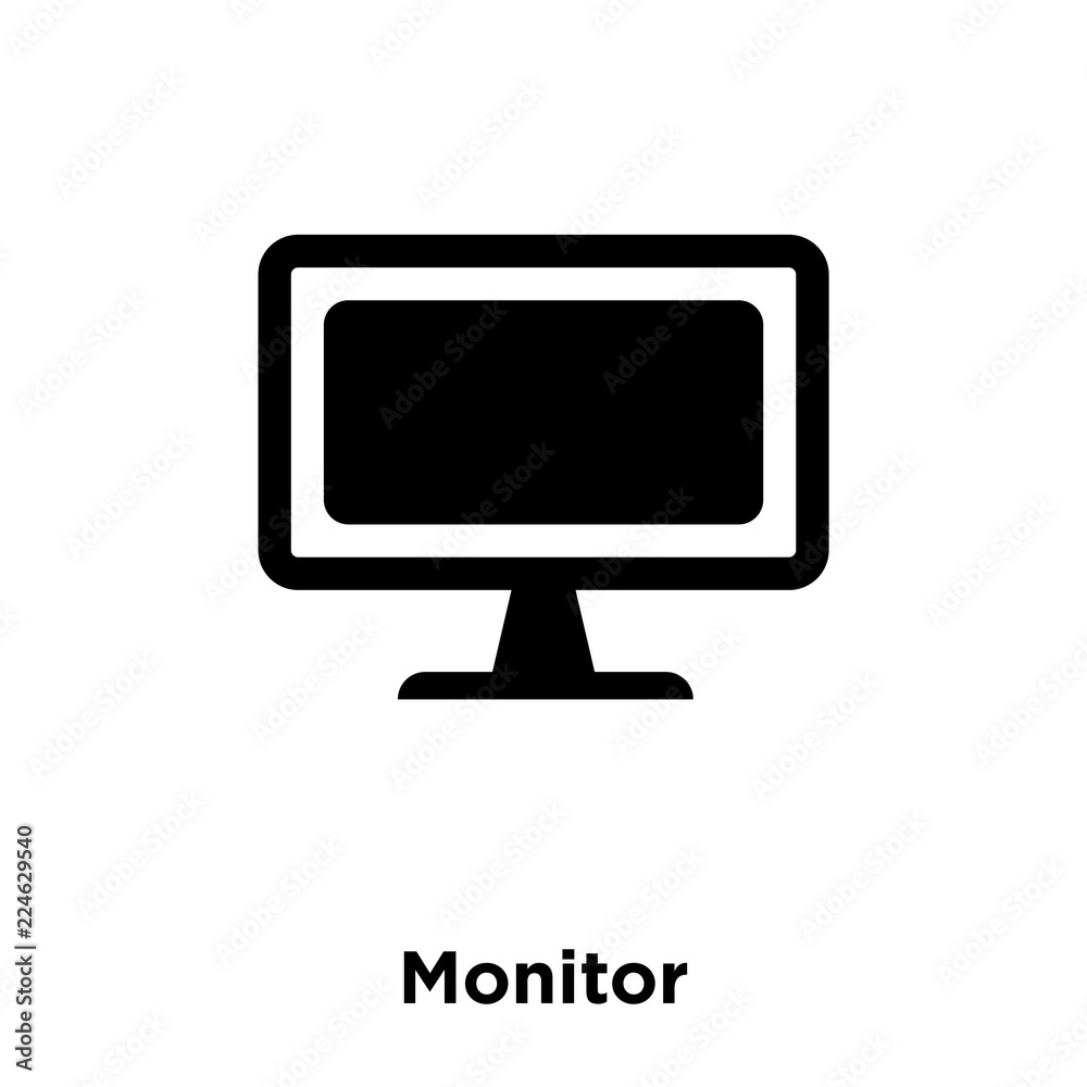 Monitor icon vector isolated on white background, logo concept of ...