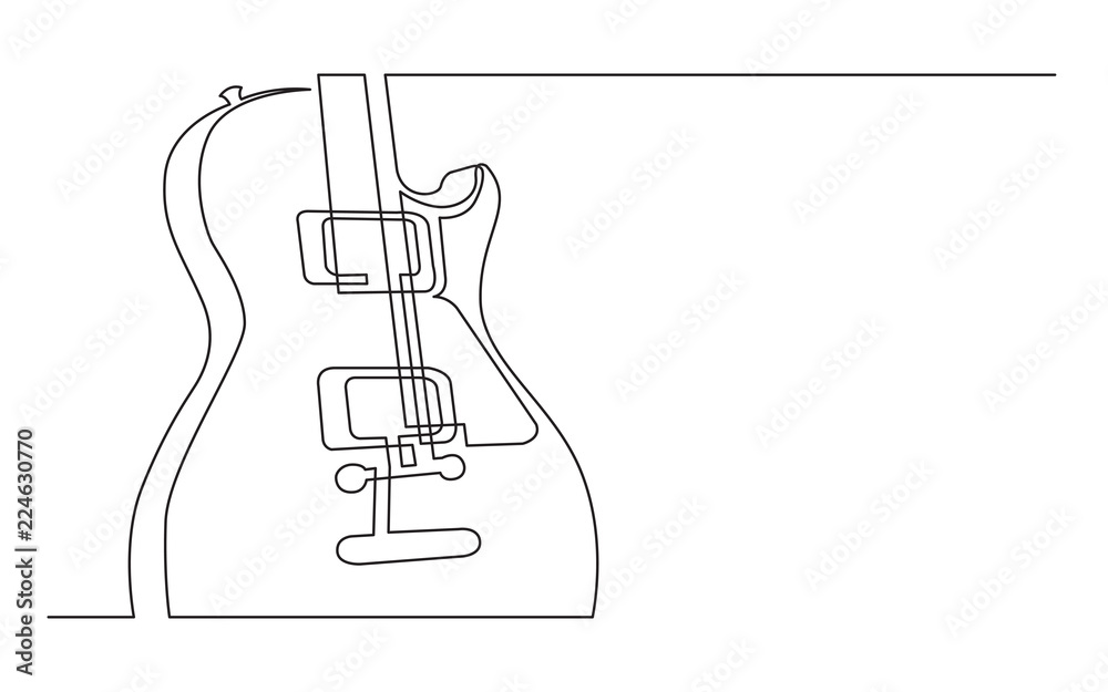 continuous line drawing of electric guitar with two humbuckers Stock ...