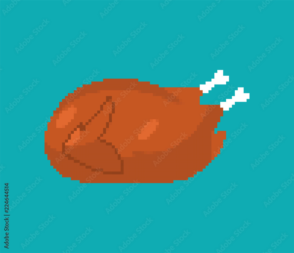 Turkey pixel art. Thanksgiving Day 8 bit. Vector illustration Stock ...