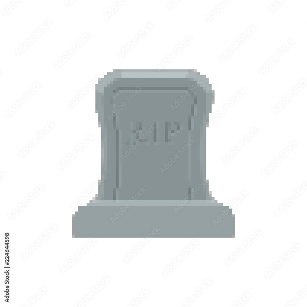 Tomb pixel art. Grave 8 bit. Gravestone Halloween. RIP Cemetery vector ...
