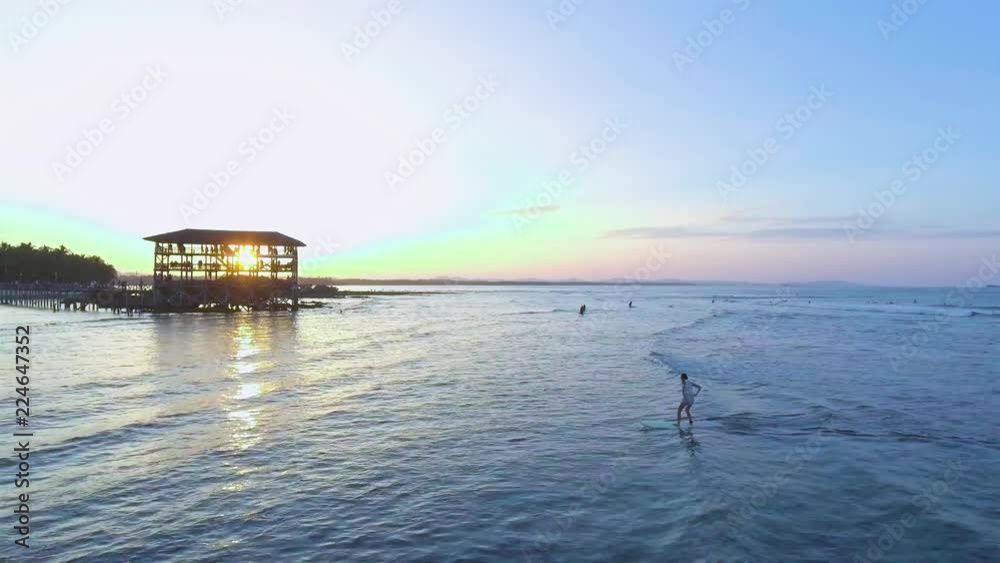 Viewpoint in the ocean at Cloud Nine surf point, Siargao island ...