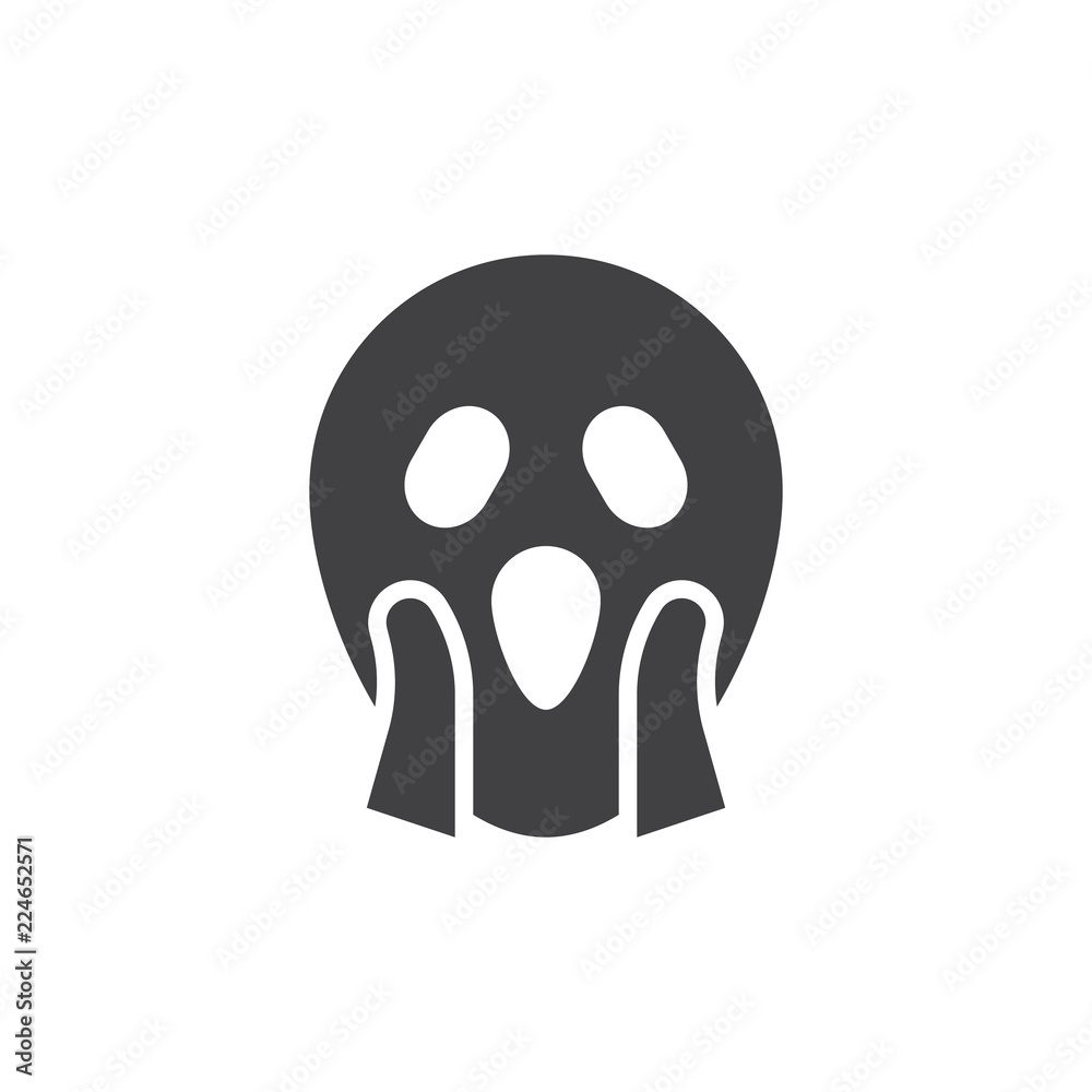Vecteur Stock Shocked face emoji vector icon. filled flat sign for ...