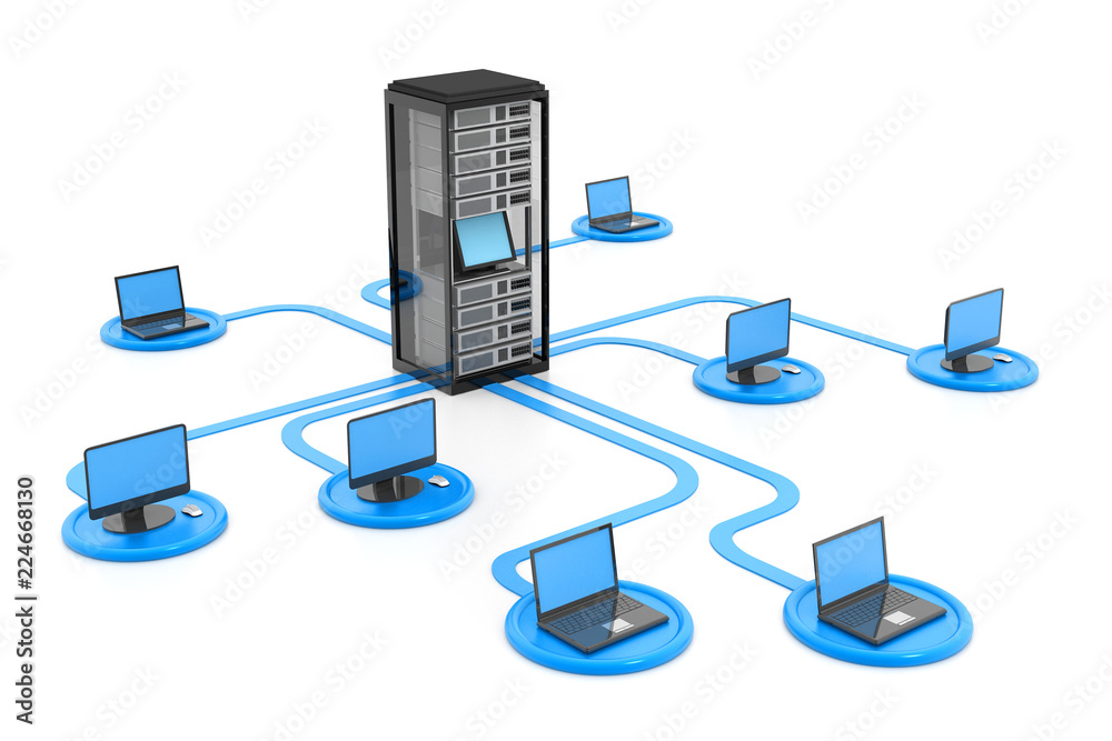 Computer network Stock Illustration | Adobe Stock