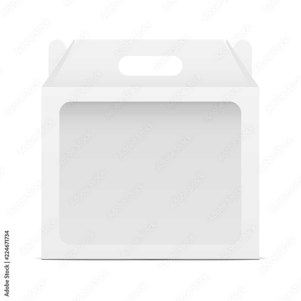Empty window box mock up with handle - front view. Vector illustration ...