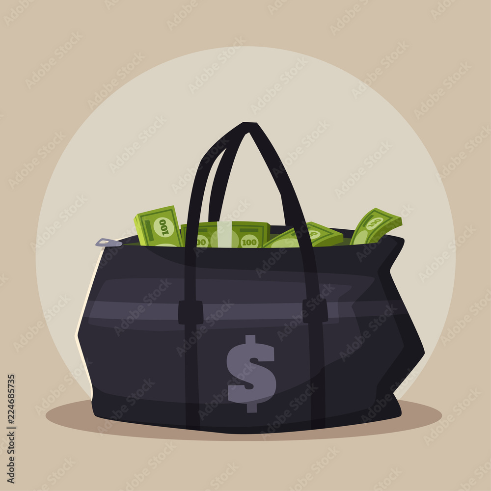 Money bag. Cartoon vector illustration Stock Vector | Adobe Stock