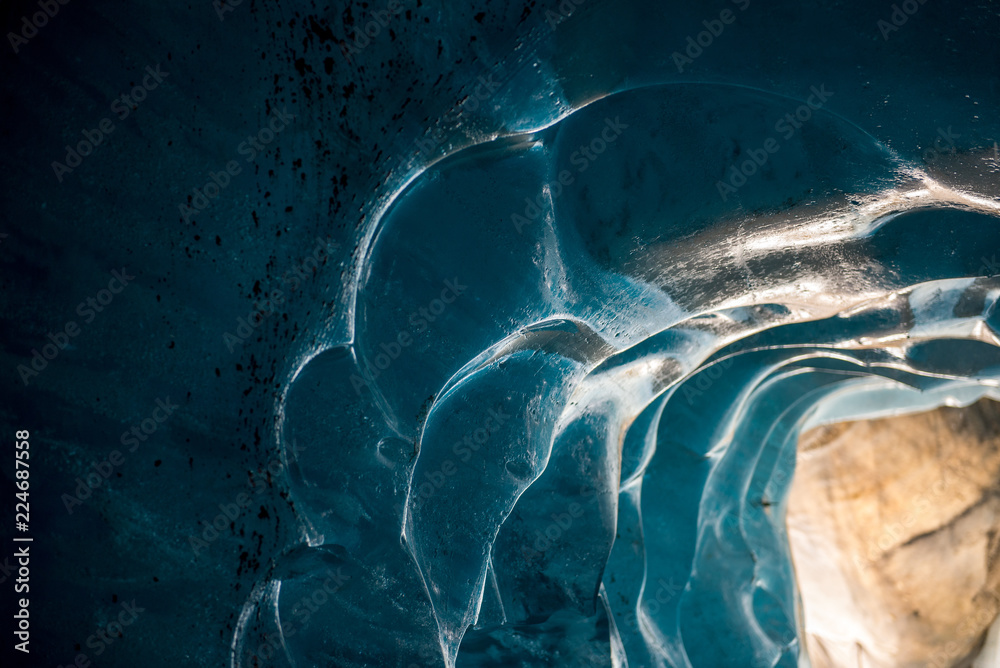 structure of the wall of an ice tunnel Stock Photo | Adobe Stock