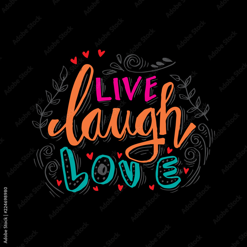 Poster Live laugh love lettering. Motivational quote. – Wall Art ...