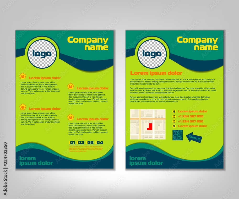 Brochure flyer design layout template. Front and back page in A4 size ...