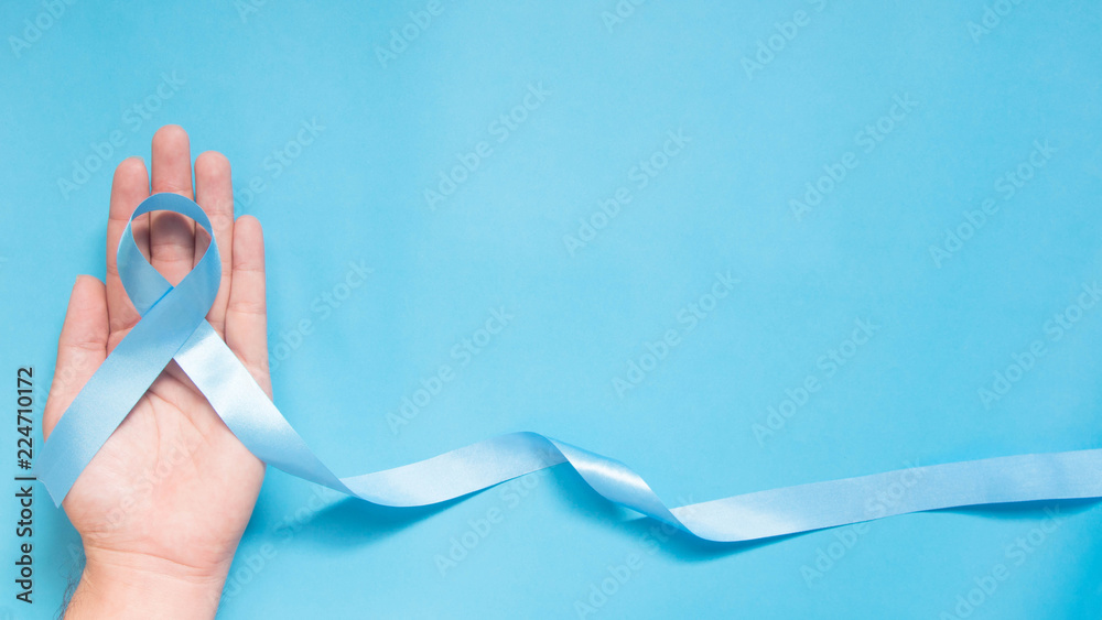 Men's health and Prostate cancer awareness campaign concept. Man hands ...