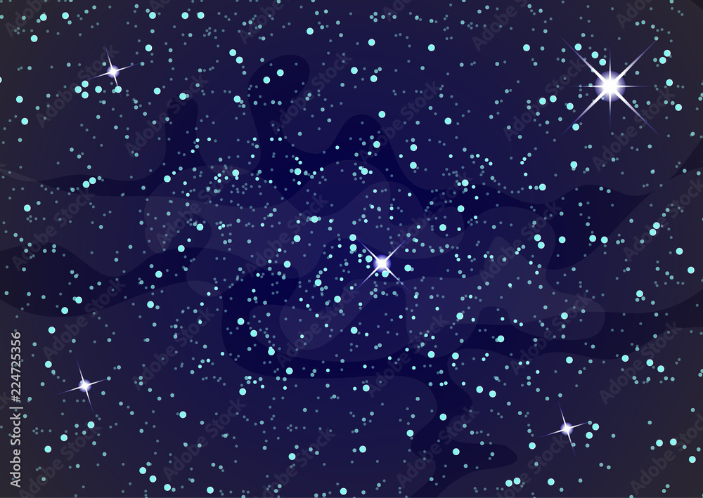 Vector background. Starry night sky. Stars, sky, night. Stock Vector ...