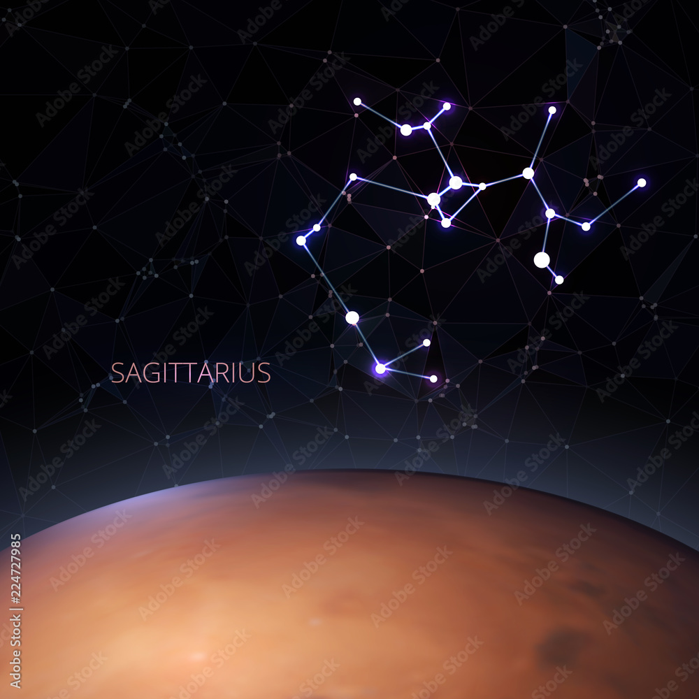 Planet with a kind of constellation of the sign of the zodiac ...