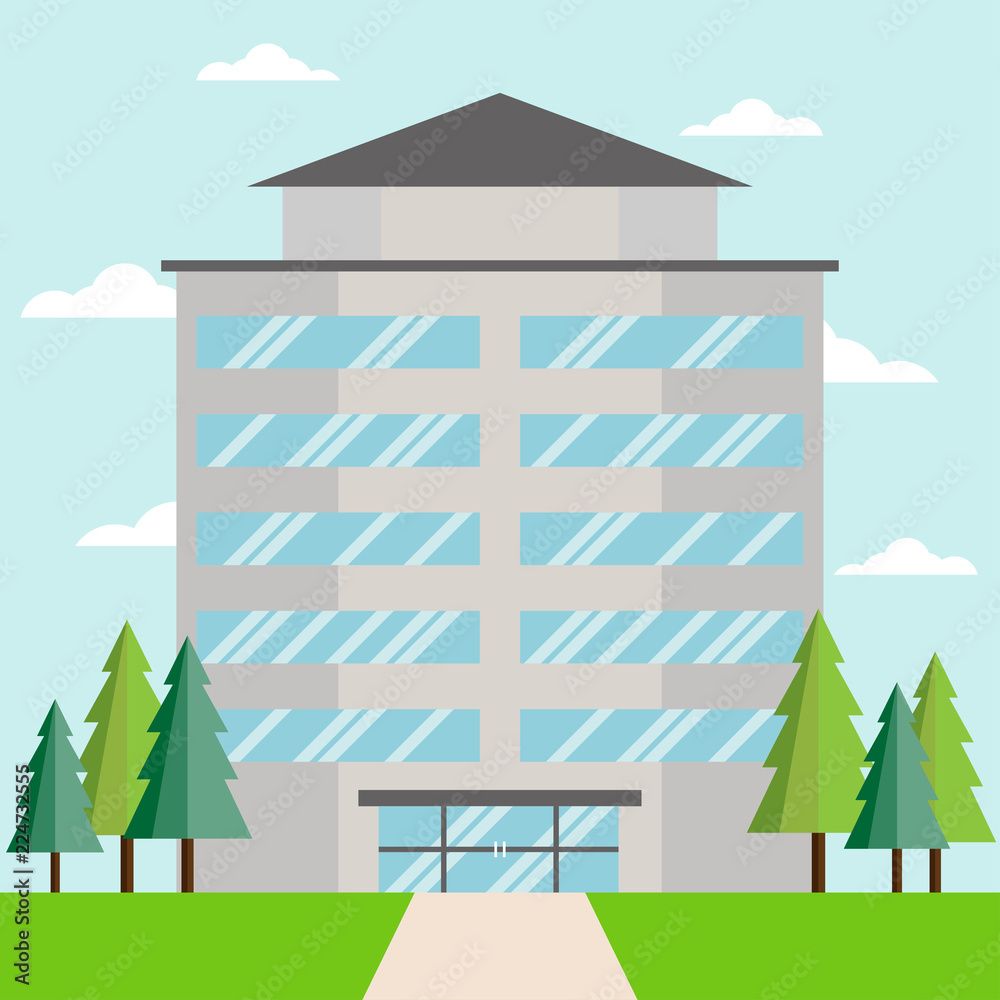 Business Building Vector