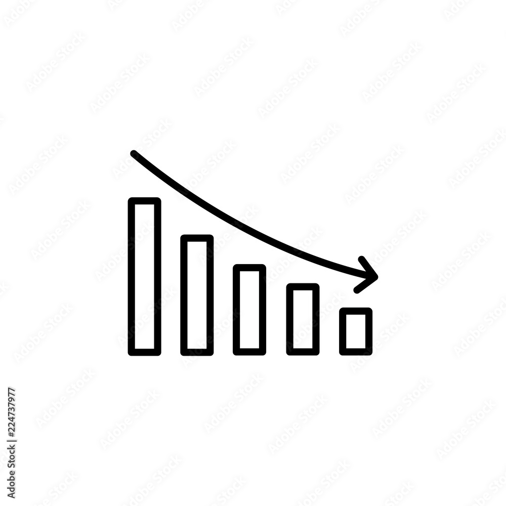 recession decrease chart line black icon Stock Vector | Adobe Stock