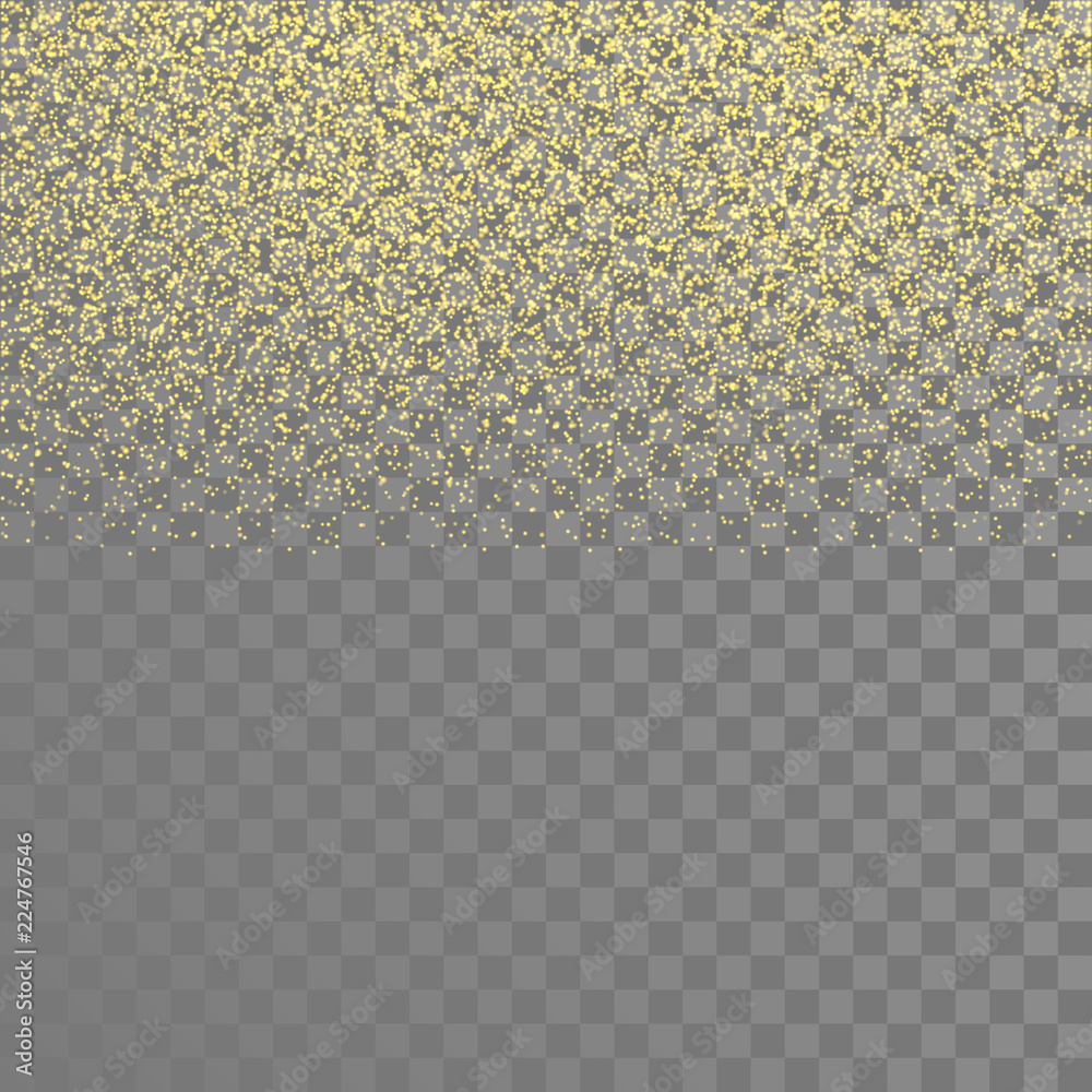 Gold sparkles on the transparent background. Vector light effect. Stock ...