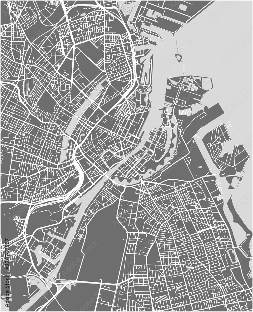 map of the city of Copenhagen, Denmark Stock Vector | Adobe Stock