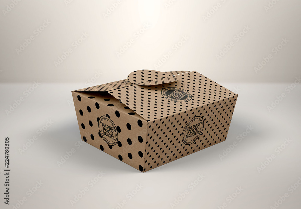Cardboard Food Box Mockup Stock Template | Adobe Stock