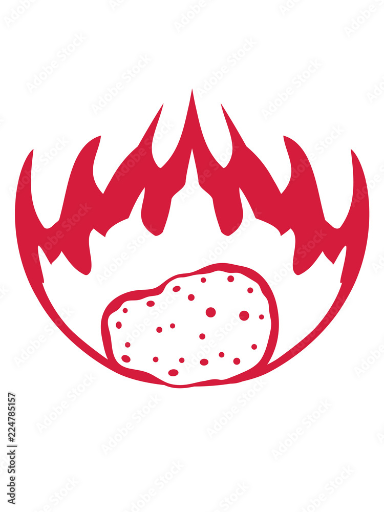flammen brennende kartoffel feuer heiß essen lecker koch küche gemüse ...