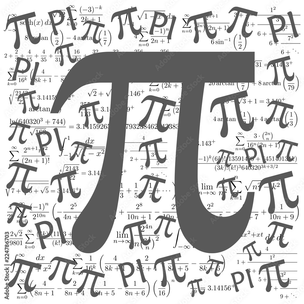 The Pi symbol mathematical constant irrational number and many formulas ...