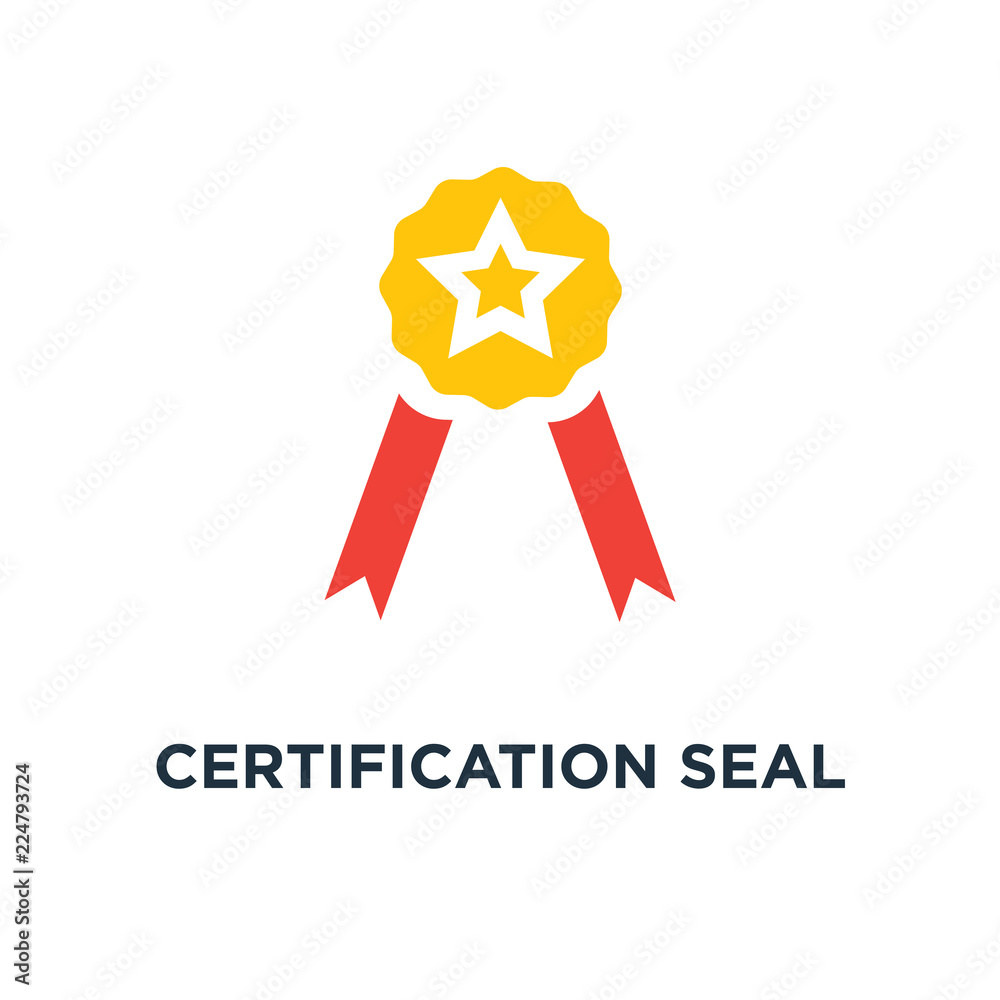 certification seal icon. award badge, certificate concept symbol Stock ...