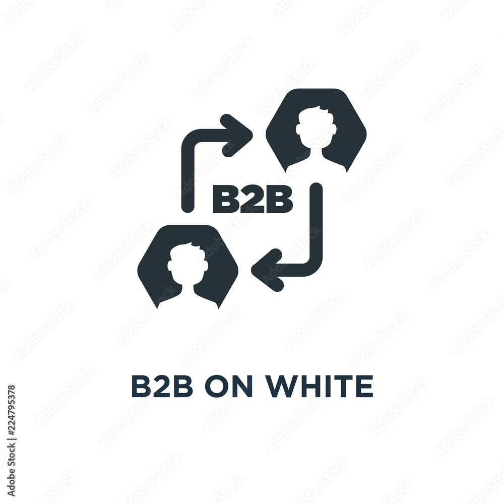 b2b on white icon. b2b on white concept symbol design, vector il Stock ...