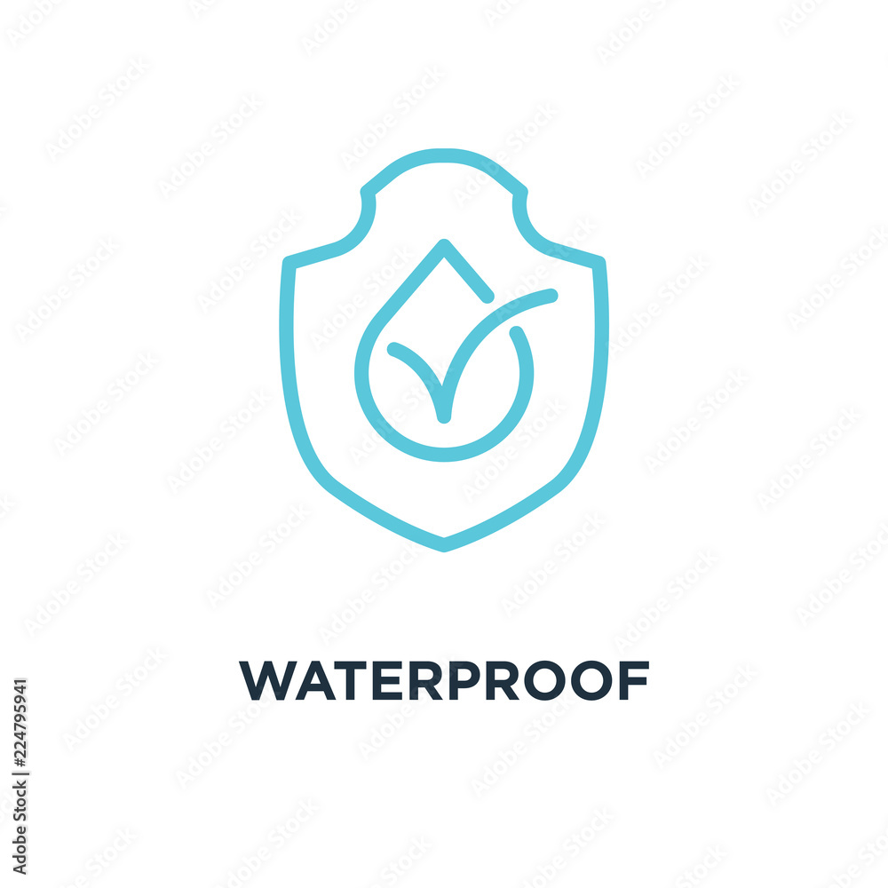waterproof icon. water resistant concept symbol design, linear v Stock ...