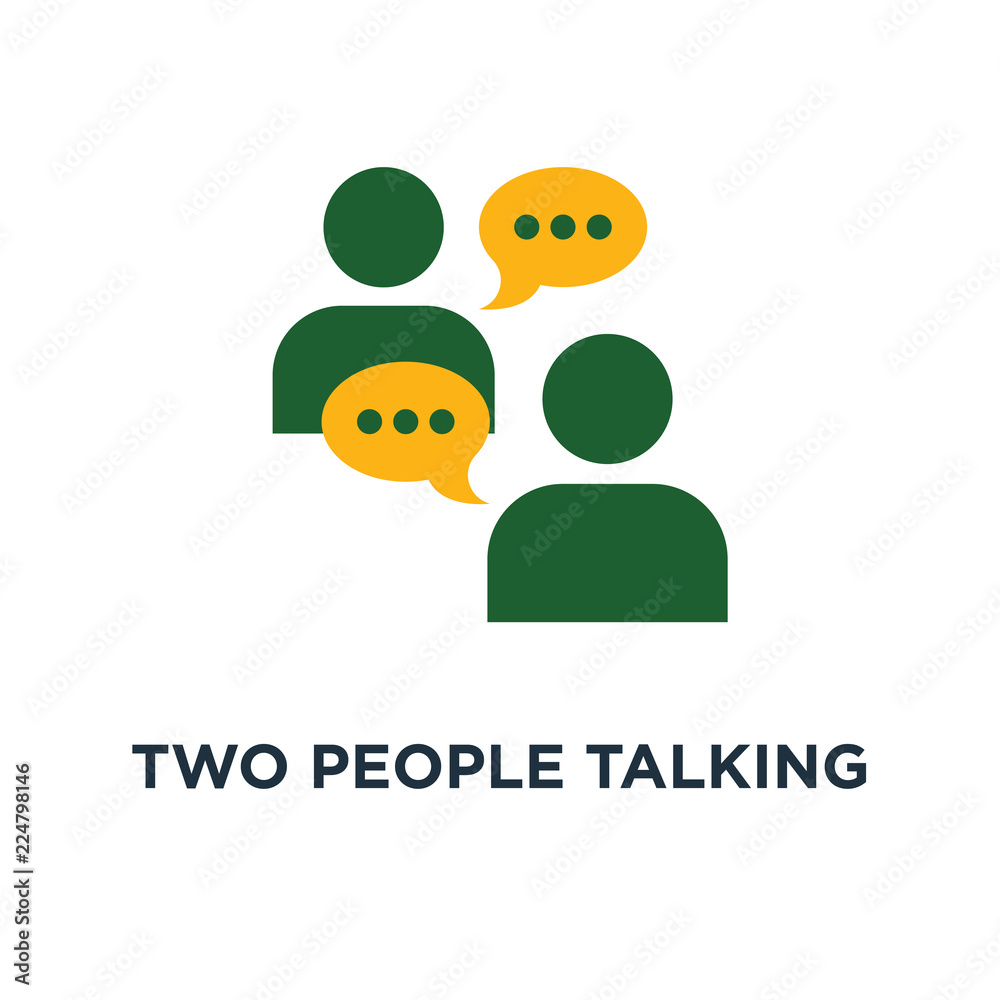 two people talking icon. discussing a project concept symbol design ...