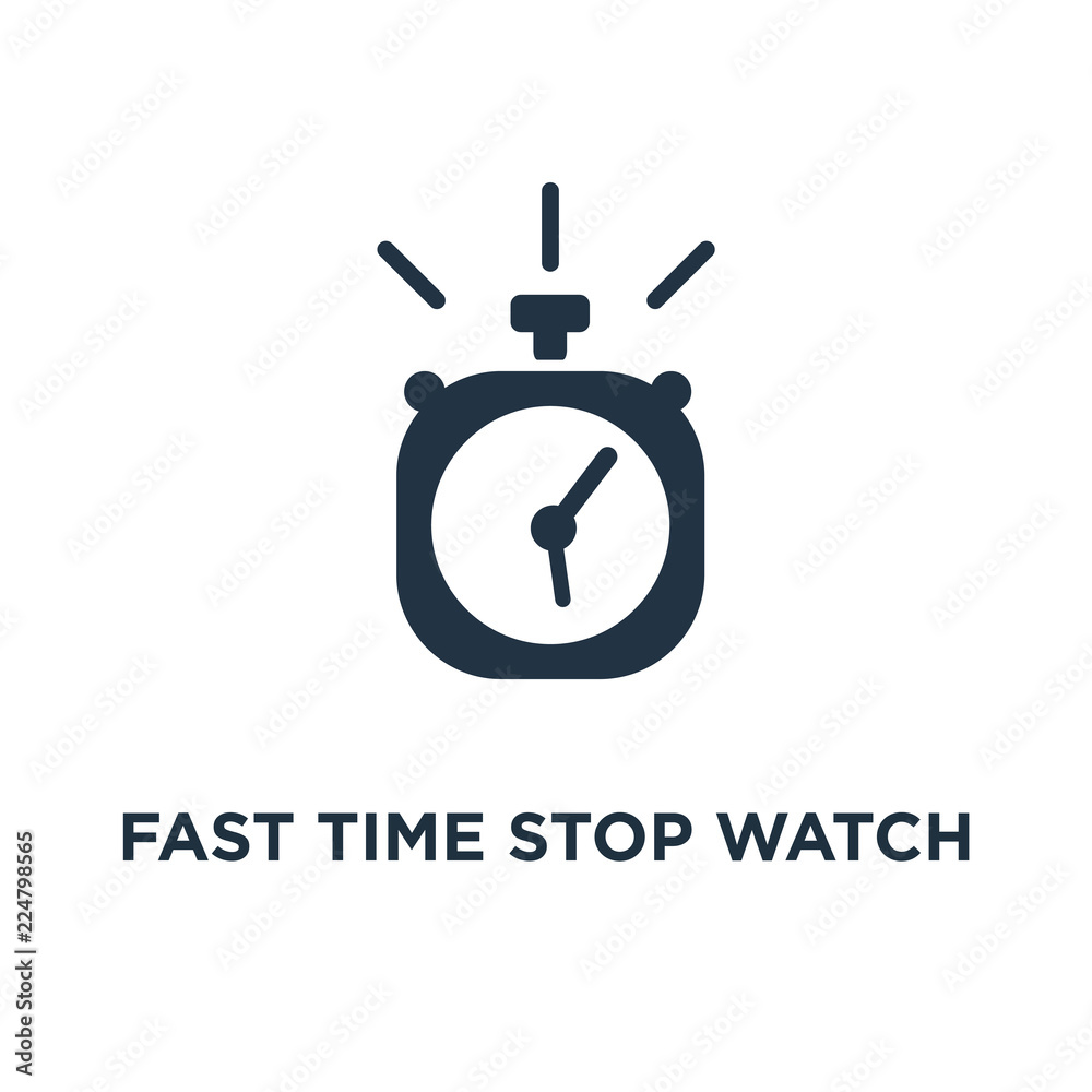 fast time stop watch icon. limited offer concept symbol design, happy ...