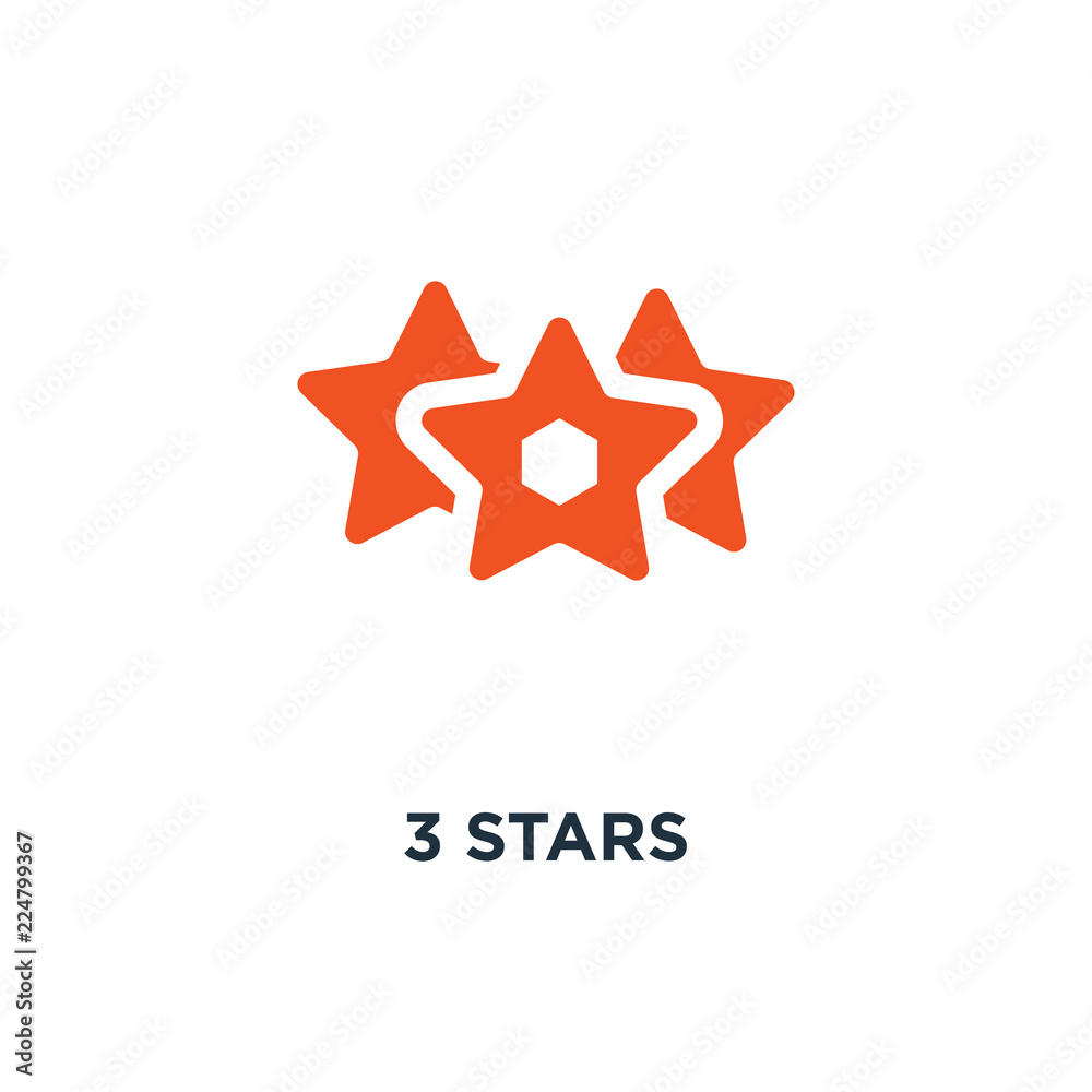 3 stars icon. rating concept symbol design, sign of eps10 vector ...