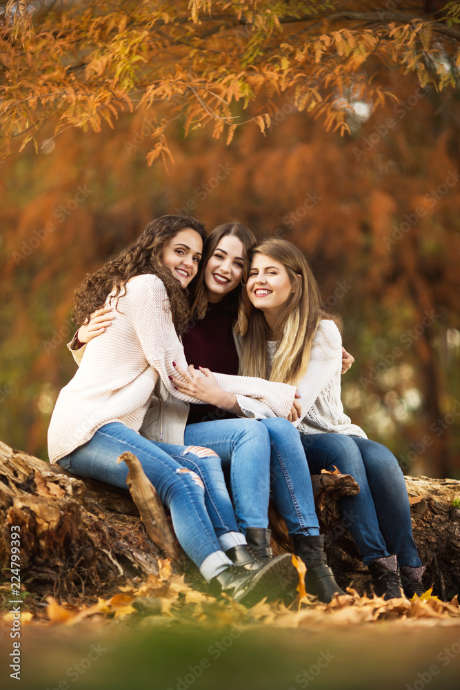Three Friends Hugging