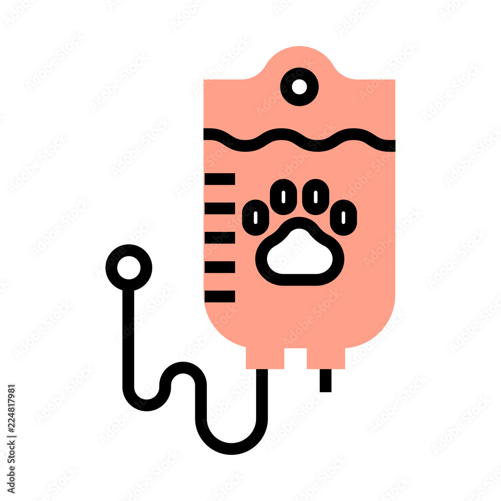 IV pole FlatOutline illustration Stock Vector | Adobe Stock