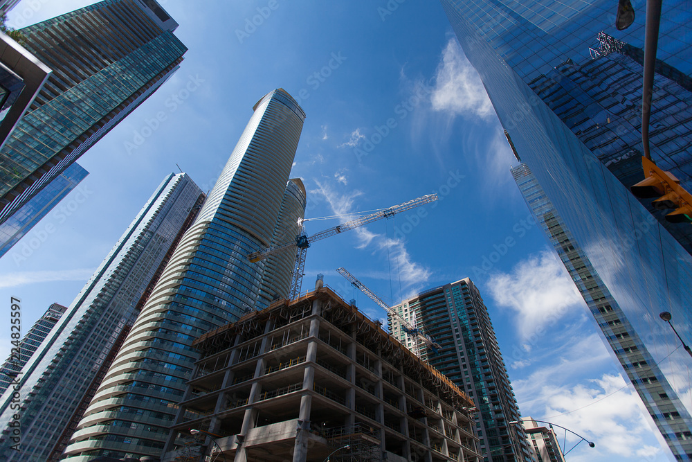 city of Toronto with construction of building Stock Photo | Adobe Stock
