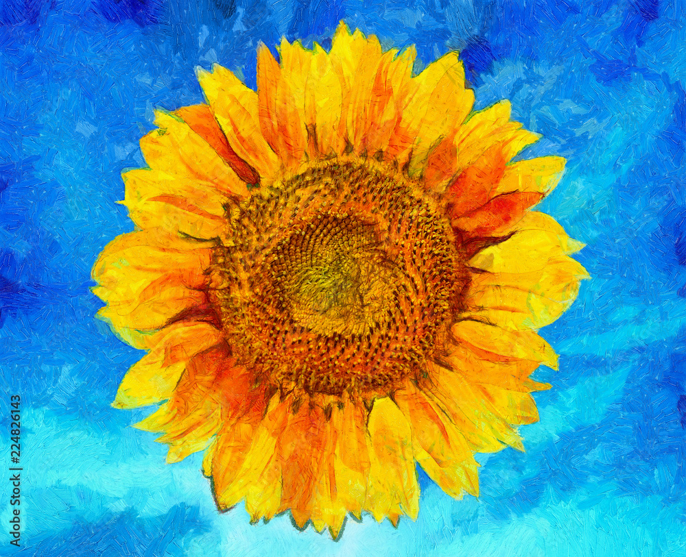 Single Sunflower Painting