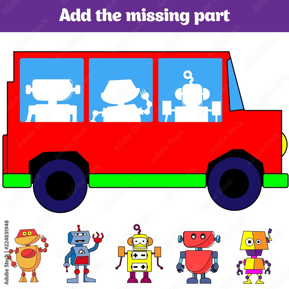 Puzzle game. Visual Educational Game for children. Task: find the ...