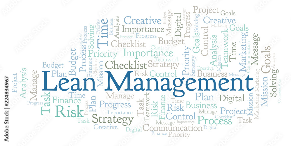 Lean Management word cloud, made with text only. Stock Illustration ...