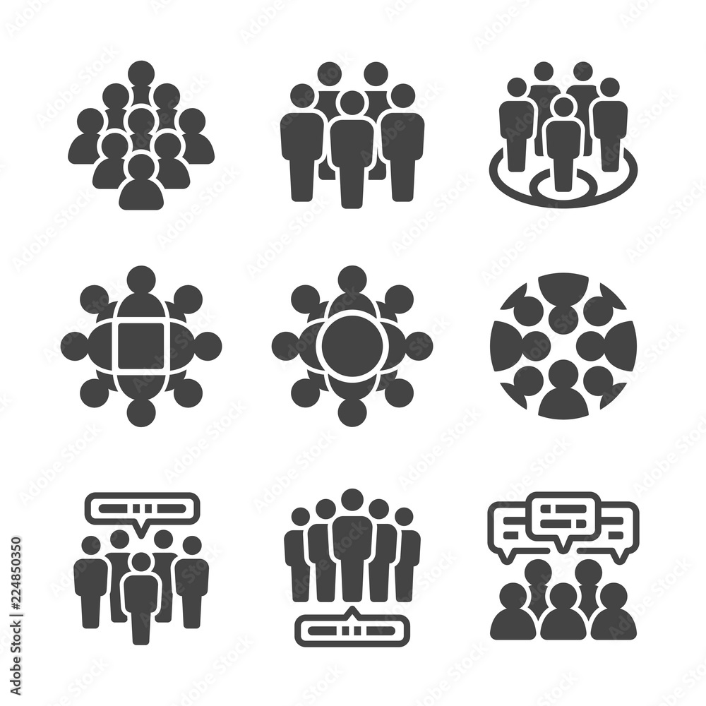 crowd,group icon set Stock Vector | Adobe Stock