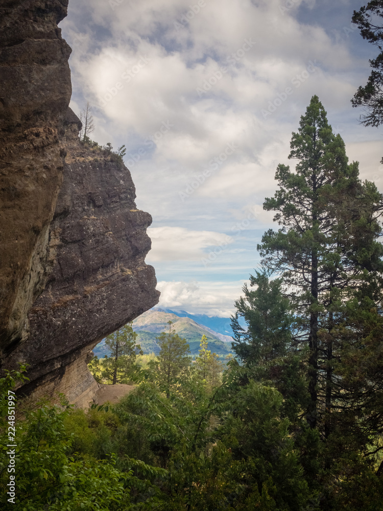 Cabeza del Indio in El Bolson Argentina. Human face like rock structure ...