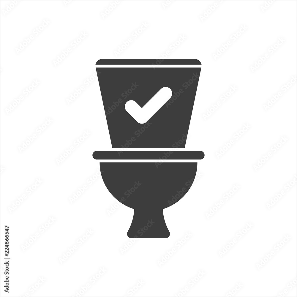 Toilet icon, Bathroom, restroom icon with check sign. Toilet icon and ...