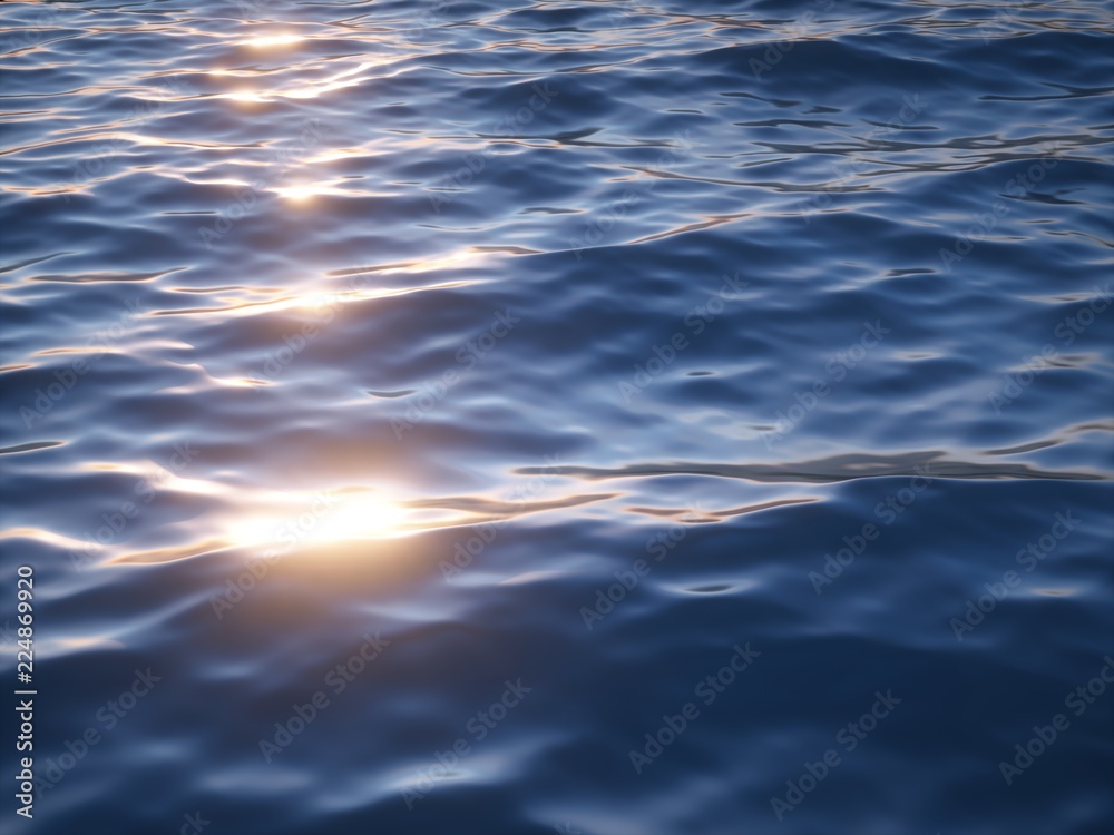 3d render, 3d illustration, sea background, macro water texture, wavy ...