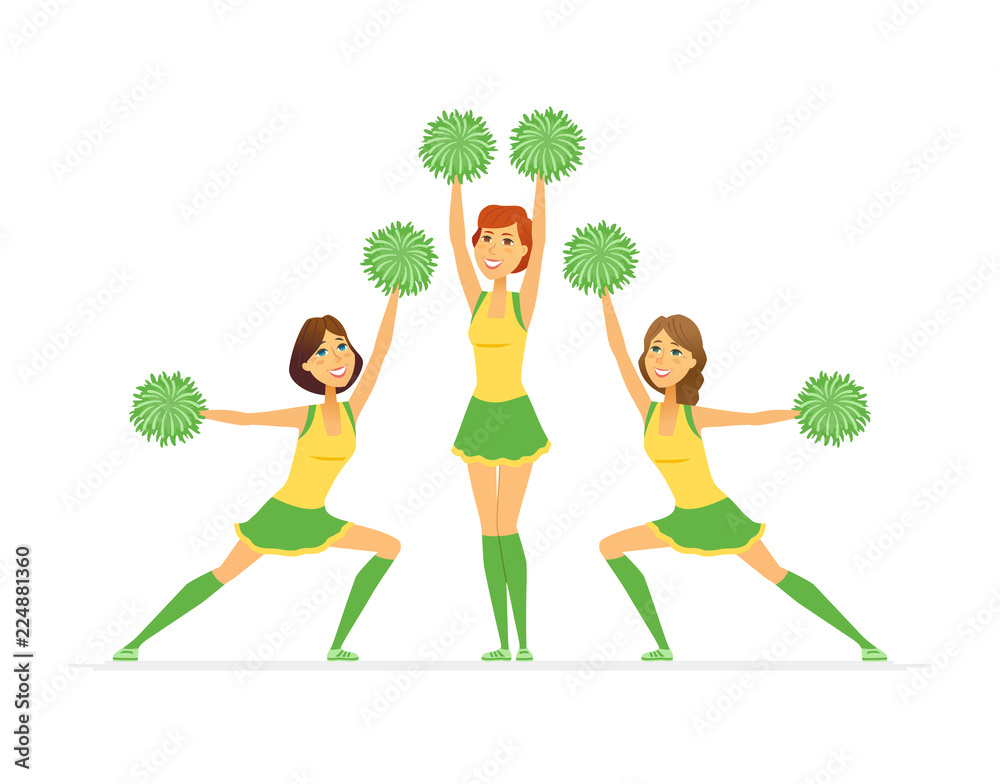 Cheerleading team - modern cartoon people characters illustration Stock ...