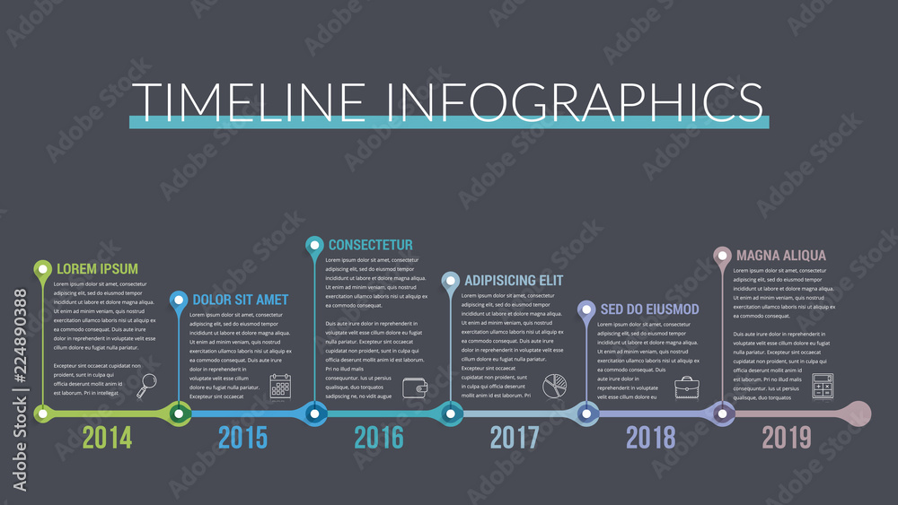 Timeline Infographics Stock Vector | Adobe Stock