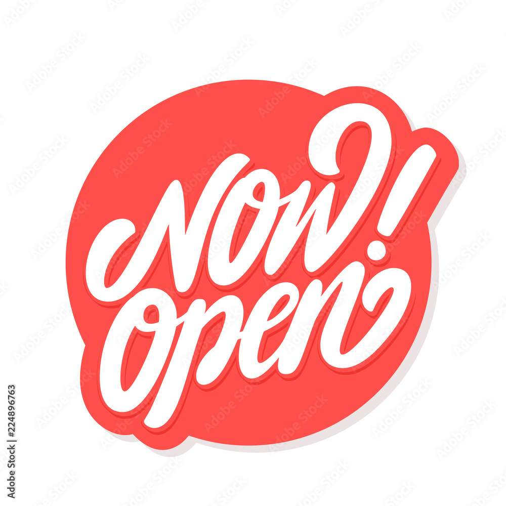 Now open sign. Stock Vector | Adobe Stock