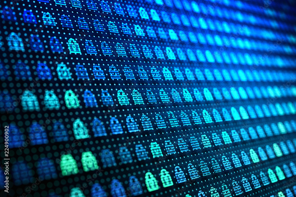 Computer data access protection and network security concept ...