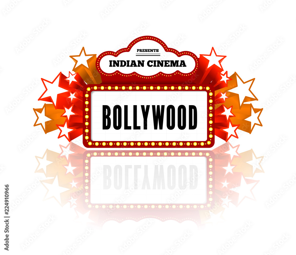 Bollywood is a traditional Indian movie. Vector illustration with ...